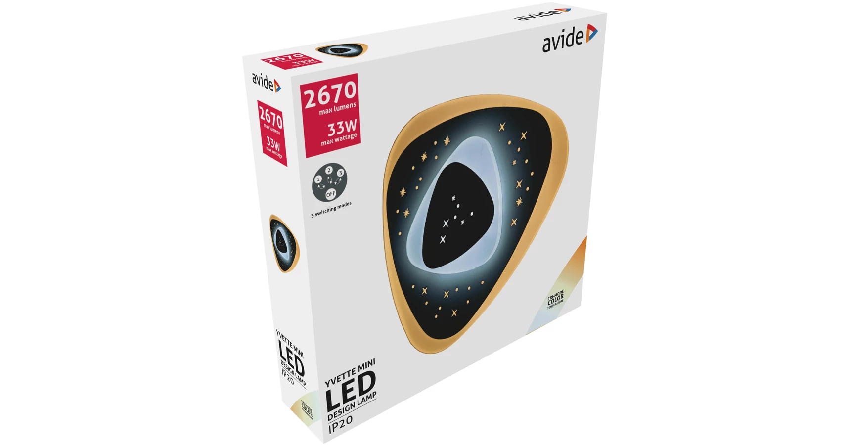 Avide Yvette Mini LED fali/mennyezeti Design Oyster lámpa, 33W, 2670 lumen