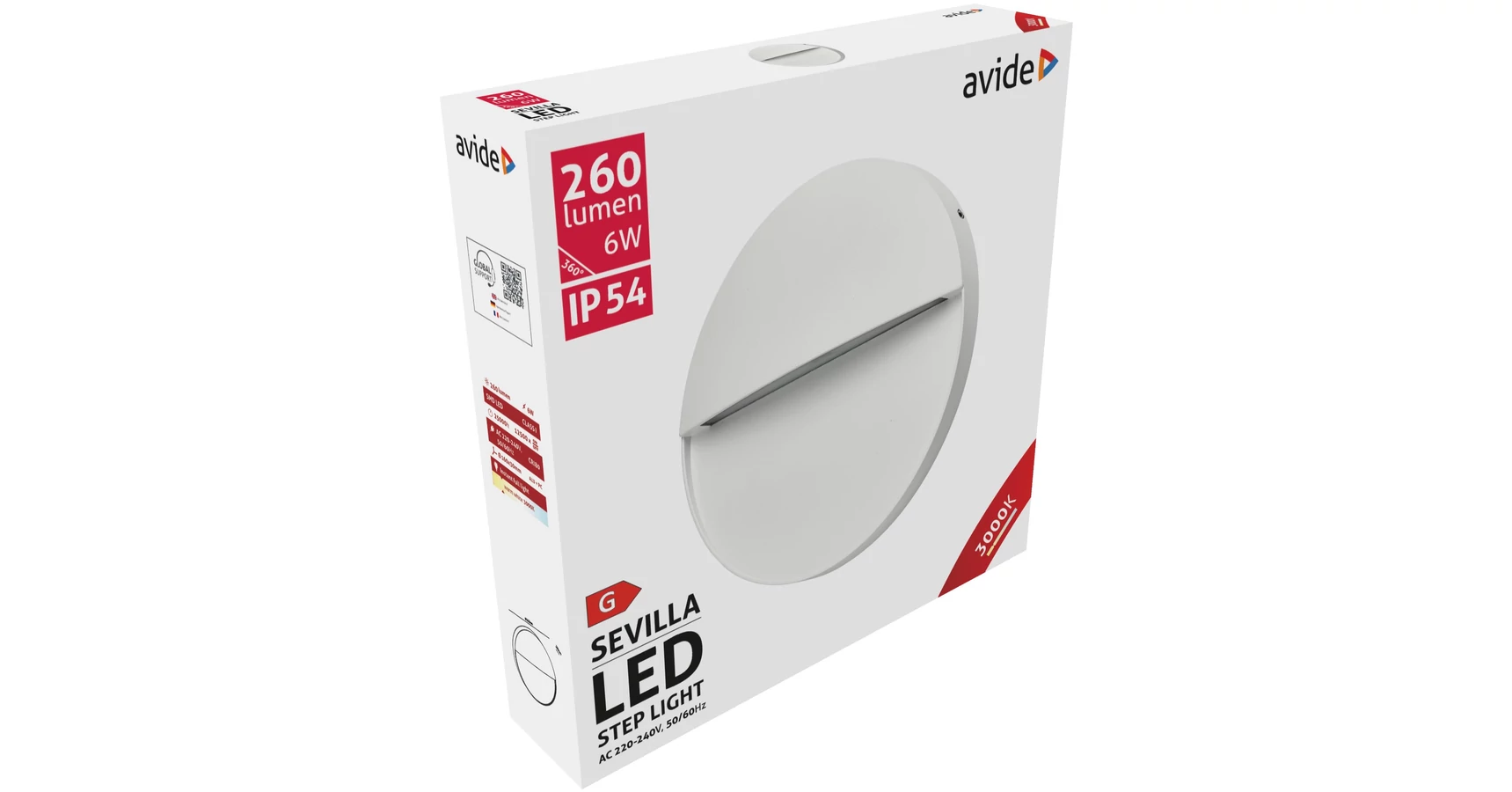 Avide Sevilla kültéri lépcső LED lámpa, 3000K, lépcsővilágítás, 6W, IP54